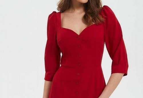 Вечернее платье 44 размера красное миди