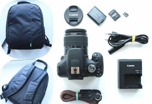Фотоаппарат Canon 2000d (пробег 6400) kit + рюкзак