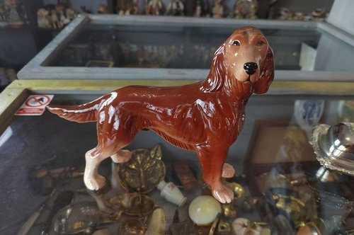 Статуэтка охота Собака фарфор глазурь клейма