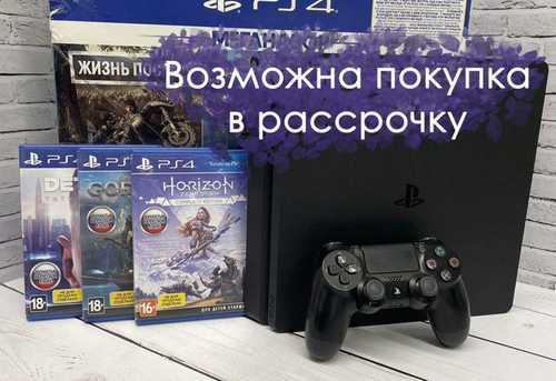 Приставка PS4 Slim 1Тб 3 ревизия + 3 Игры