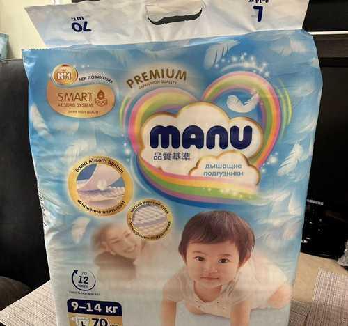 Подгузники manu premium l