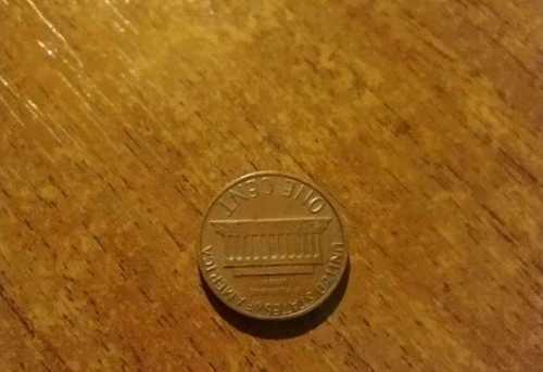 Монета 1 цент США