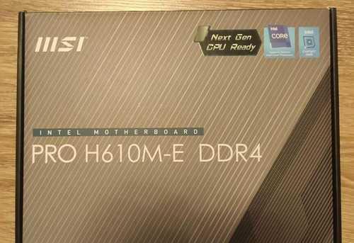 Материнская плата MSI Pro H610M-E LGA 1700 DDR4