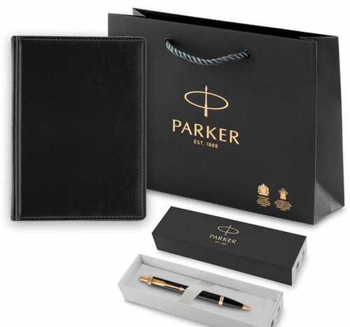 Parker Набор: Шариковая ручка IM Corel Black GT BP (1931666)   Ежедневник черный (MAL-1931666)