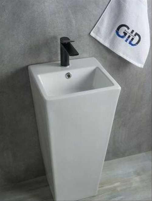 Напольная белая раковина для ванной Gid Nb147