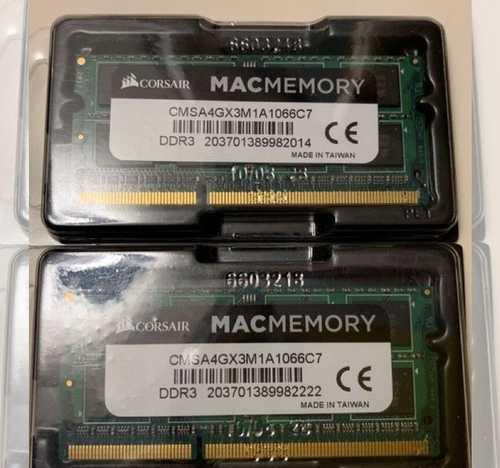 Оперативная память ddr3 2*4 gb для MacBook A1342