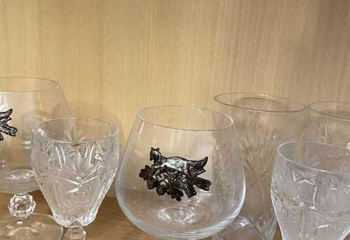 Рюмки и бокалы с изображением металлической лисы