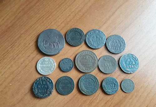 Царские оригинальные монеты 14 шт