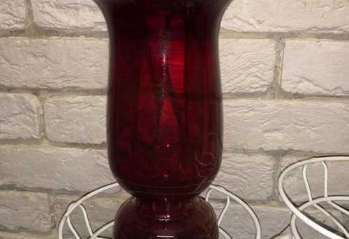 Ваза рубиновое стекло СССР 24 см