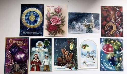 Новогодние открытки СССР и Финляндия