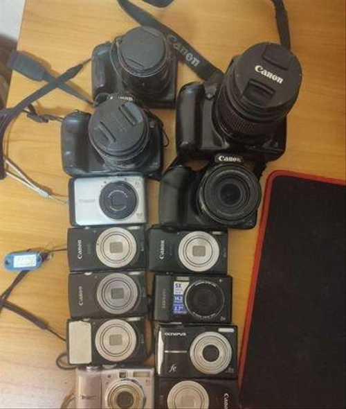 Фотоаппараты Canon, Samsung Olympus (13шт)