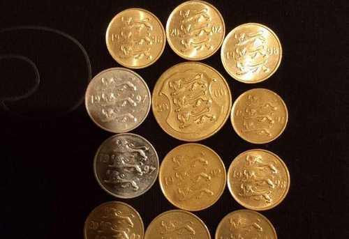 Монеты евро-центы,кроны,раппены,куруши