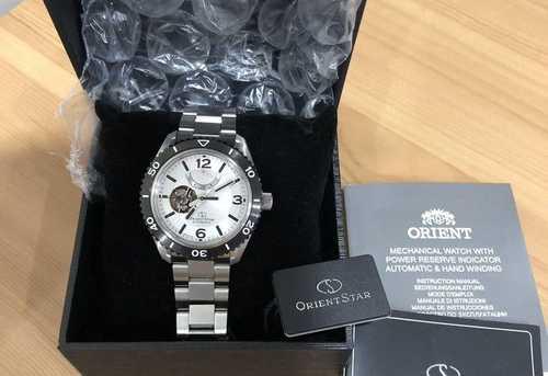 Часы Orient Star semi skeleton white RE-AT0107S