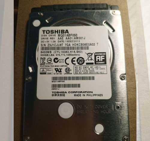 Toshiba hdd 2.5 500gb