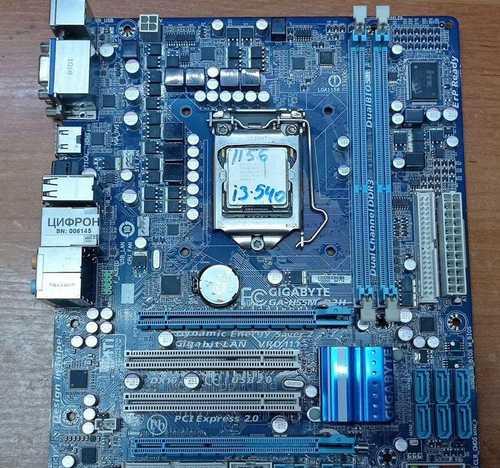 Мат. плата Gigabyte/GA-H55M-S2H/LGA1156   i3-540