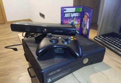 Xbox 360 S + kinect, hdd 250 GB, 1 геймпад