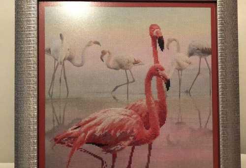 Картина Фламинго вышитая крестом