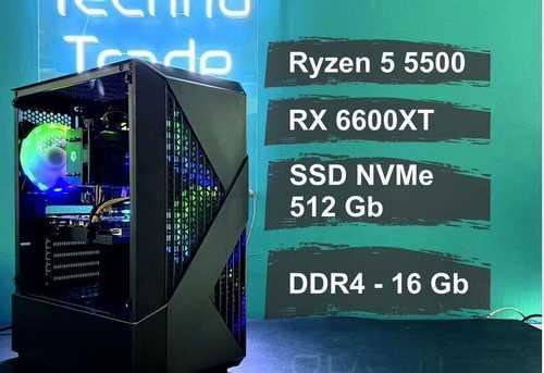 Игровой пк Ryzen 5 5500 6600XT NVMe 512Gb