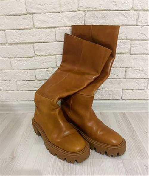 Сапоги zara 35 нат кожа испания