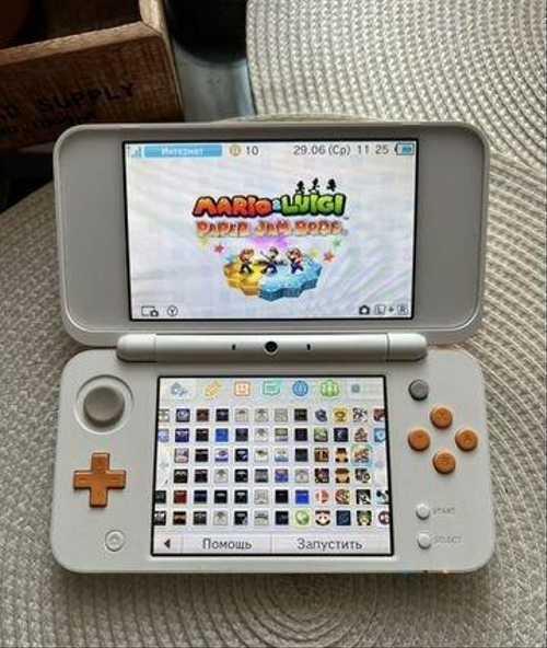 Прошитая New Nintendo 2DS XL White & Orange 32Gb