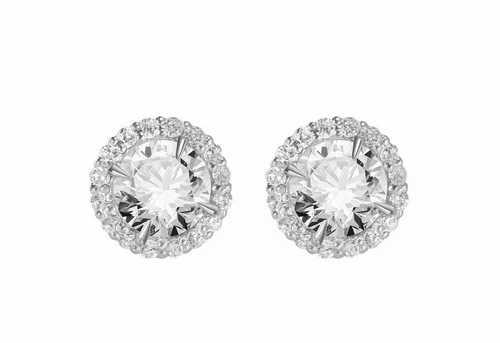 Женские серьги-пусеты с бриллиантами по 0,5ct
