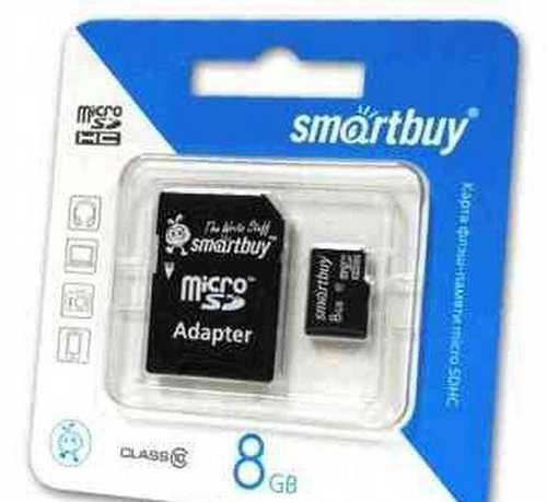 Накопитель microSD 8Gb smart buy класс 10