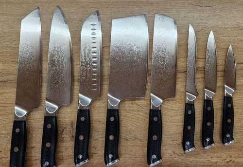 Кухонные ножи (дамаск, 8 штук)