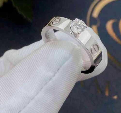 Cartier Love Solitaire кольцо, белое золото