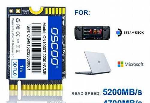 SSD M2 2230 1tb NVMe PCIe 4.0 до 5200 мб/с