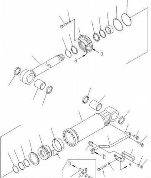 Ремкомплект г/ц подъема рыхлителя komatsu. Запчаст