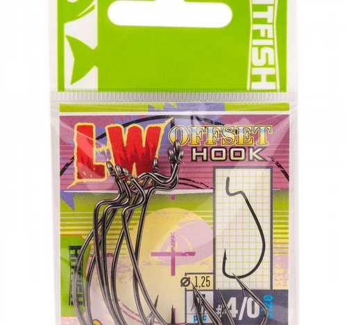 Крючок офсетный hitfish LW Offset Hook № 6/0 уп (5