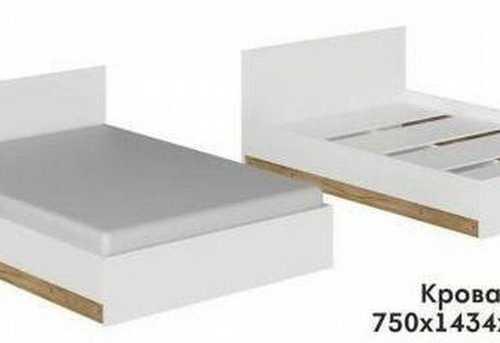 Кровать кр-232 Свен 1,4 м белый/ крафт дуб золотой
