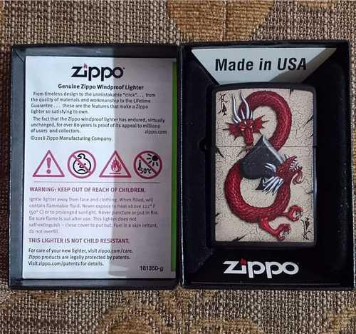 Zippo 29840 Dragon Ace Design Оригинал