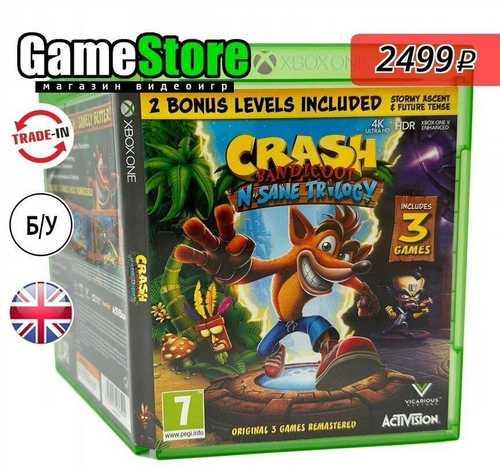 Crash Bandicoot N’sane Trilogy (Xbox, англий б/у