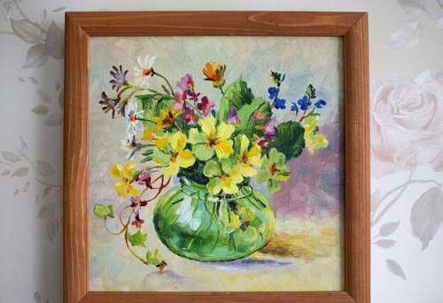 Картина маслом Букет полевых цветов