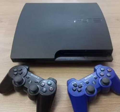 Sony playstation 3 slim прошитая 2 джойстика