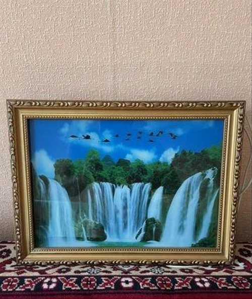 Картина водопад с подсветкой и звуком