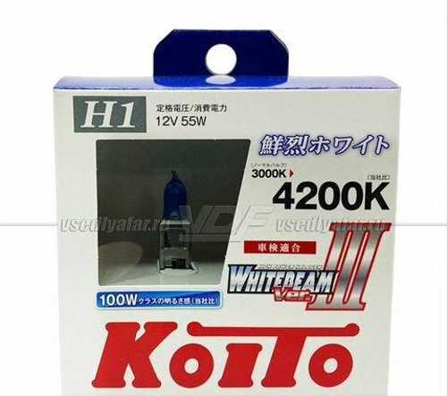 Лампа галогенная Koito Whitebeam H1 12V 55W (100W)