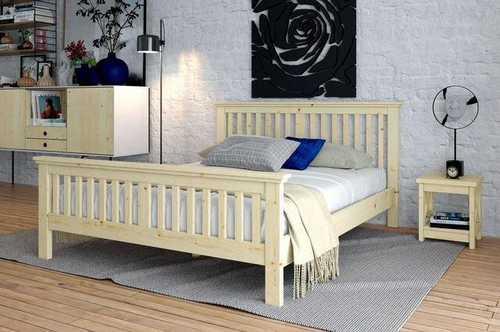 Кровати в стиле "Прованс" с изножьем из дерева