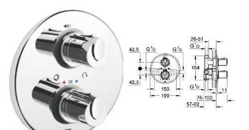 Смеситель-термостат (встр) Grohe Grohtherm 1000