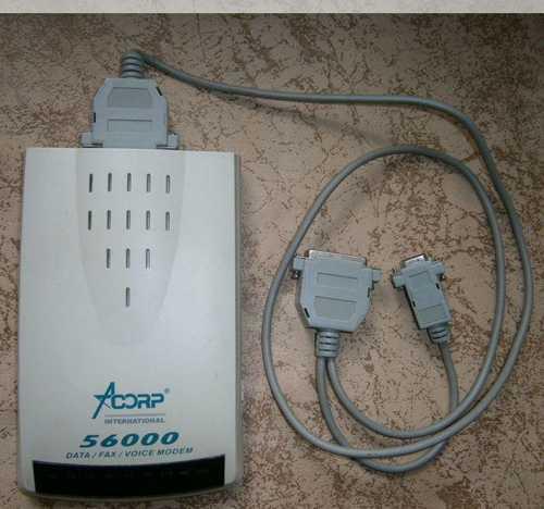 Модем Acorp 56000/56K Fax Modem V.92 External