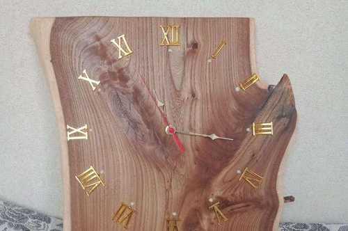 Часы настенные из дерева карагач(берест)