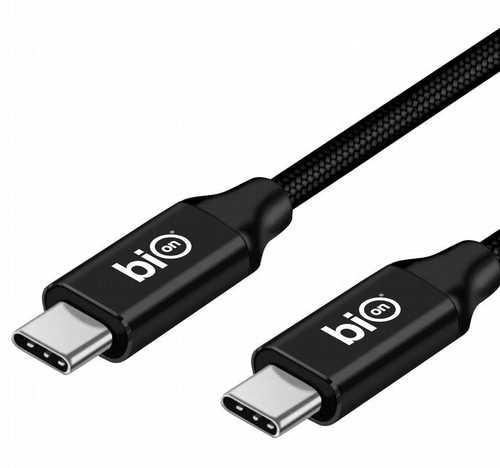 Bion Кабель USB4 v2.0 (CM/CM), 16K60Hz, 80 Гбит/с, 240W, 5A, медь, 2 м, чёрный