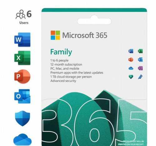 Подписка Microsoft Office 365 Family