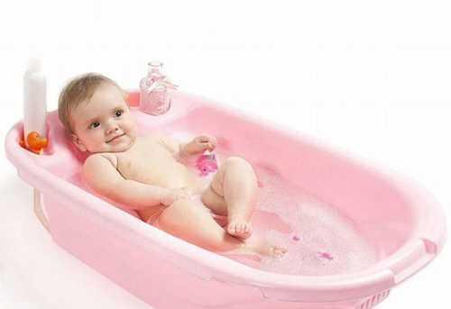 Розовая ванночка для купания младенцев "Пластишка"