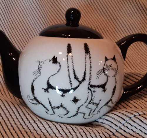 Чайник заварочный, керамика, с котами