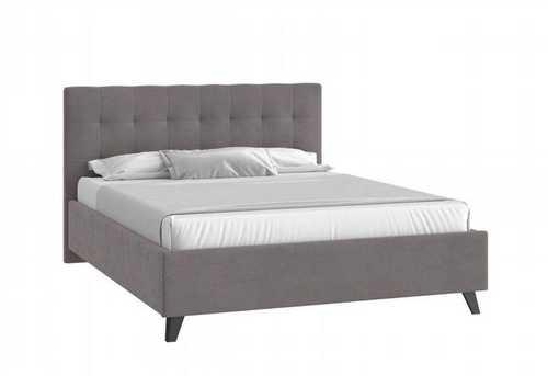 Кровать Эмили 1,6м (98) микровелюр серый