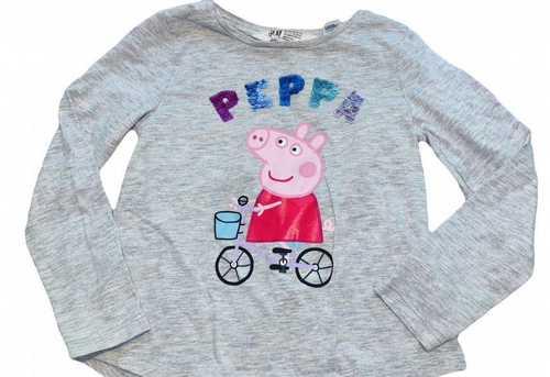 Лонгслив h&M с peppa pig 122-128