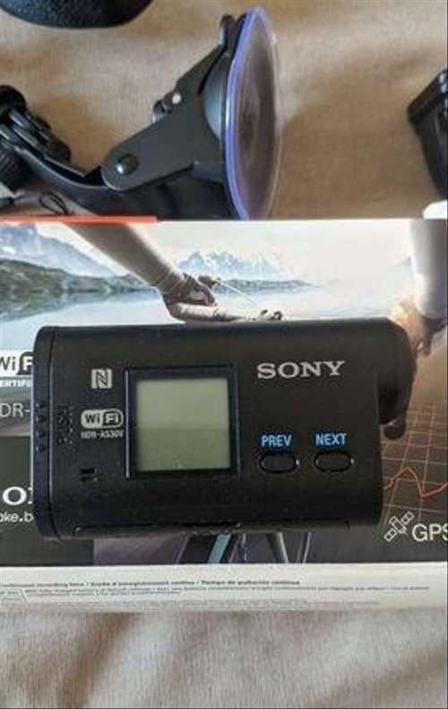 Экшн камера sony hdr-as30v + аксессуары
