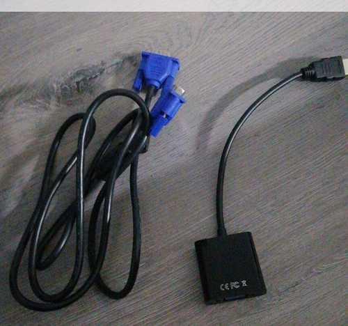 Переходник с vga на hdmi с проводом vga